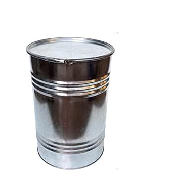 Amazon.com: GEEKLLS Trash Can Steel Barrel Opening Galvanized Barrel 1 ...