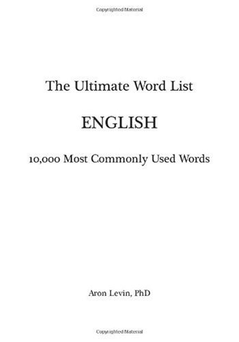 The Ultimate Word List - ENGLISH: 10,000 Most Commonly Used Words ...