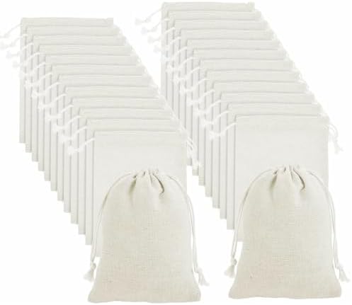 Irich 30 Pack Small Hessian Bags with Drawstring, 13 X 18 CM ...