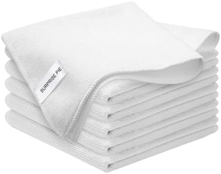 Amazon.com: SURPRISE PIE White Microfiber Cleaning Cloth 6Pack Cleaning ...