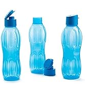 Signoraware Fliptop Aqua Plastic Bottle Set, Set of 5, 1 Litre, Blue ...