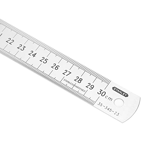 Wincal Metal Straight Edge Rulers, Stanley Steel Ruler, 30cm Double ...