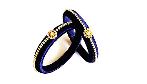 Royal Blue Designer Silk Bangles (SGB17) : Amazon.in: Jewellery