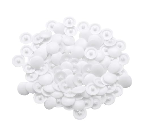 100 Pcs White Screw Cap Covers Assortment Kit, Plastic Self-Tapping ...