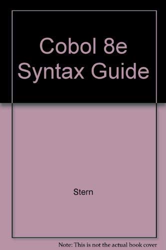 Structured COBOL programming: Stern, Nancy B: 9780471170662: Amazon.com: Books