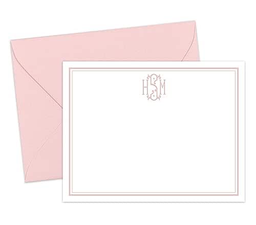 Amazon.com: Monogrammed Personalized Stationery with Border, Monogram ...