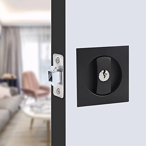 Hoconnie Keyed Pocket Door Lock Privacy Pocket Door Handle with Key ...