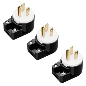 (3xPCS) Right Angle Nema 5-15P 15A 125V AC Plug, [UL CUL] Easy Assembly ...