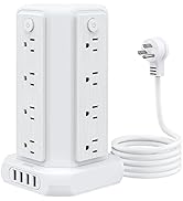 Amazon.com: Power Strip Tower Surge Protector, NTONPOWER 16 Outlet 4 ...