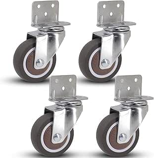 MUDUO 4 Pack Side Mount Casters with Brake 2'' L Shape TPE Plate ...