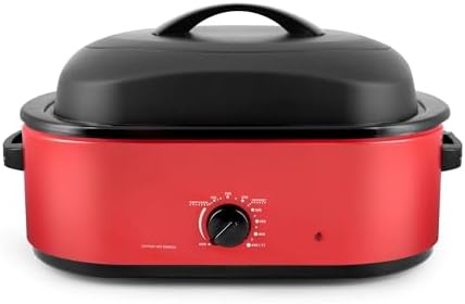 Amazon.com: 18Qt. Roaster Oven with High-Dome Lid, Red Hot Plate ...