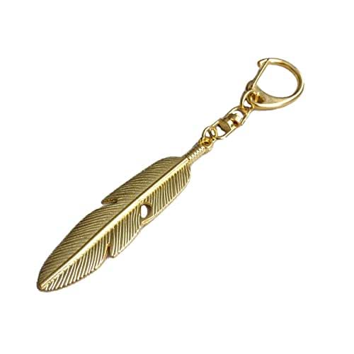Amazon.com: Gold keychain, Feather keychain, feather key chain, key ...