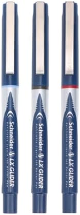 Luxor Schneider, LX Glider Pens, Pack of 3, Ink- (Blue, Black, Red) +1 ...