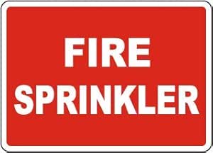 SAFETY SIGN STICKER |Fire Sprinkler Red Background White Letter | 215 ...