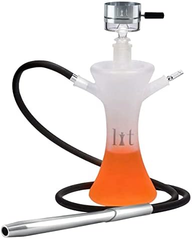 VooV Lit All Glass Hookah Set (Frosted Glass, 14 Inch)