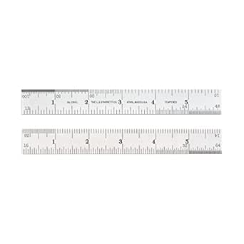 Starrett C601-6 Spring Tempered Steel Rule With Inch Graduations, 6 ...