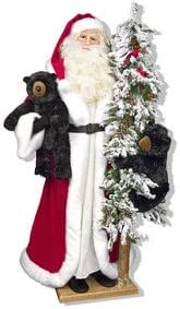 Amazon.com: 57" Ditz Father Christmas Santa Statue and Snowy Tree ...