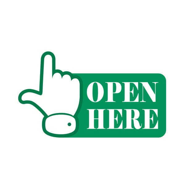 Open Here PVC Sticker Fixed on Board : Amazon.in: Office Products