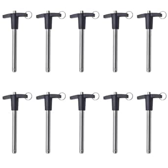 Vite 10pcs T-Handle Ball Locking Pins, 304 Stainless Steel Grip Push ...