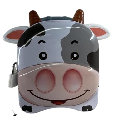 THS Cow Shape Money Bank for Kids - Cow, Piggy Bank with Lock, Coin Box ...