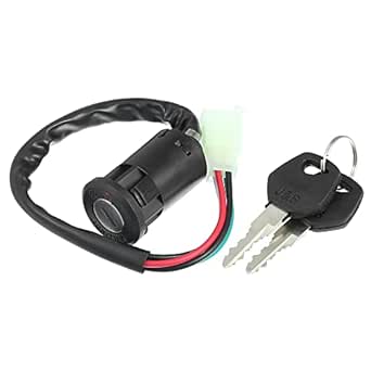 Amazon.com: Motorcycle Security 4 Wire Ignition Switch Lock with 2 Keys ...