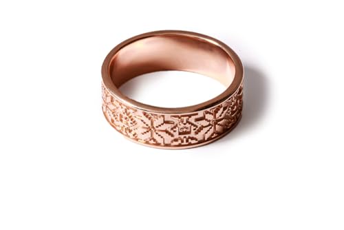 Amazon.com: Ukrainian style wedding band for women| Wide wedding band ...
