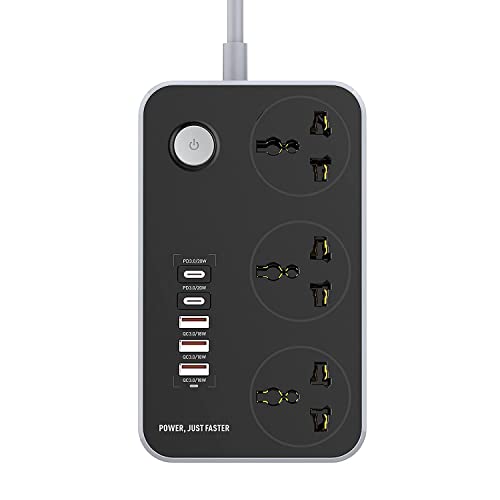Extension Board with USB Ports 2500W Extension Fire Resistant 3 Socket ...
