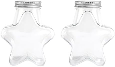 Amazon.com: UUYYEO 2 Pcs 500ml Star Shaped Plastic Jars Paper Stars ...