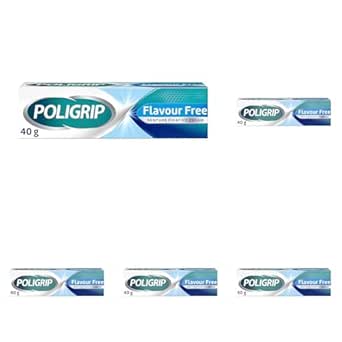 Poligrip Denture Adhesive Fixative Cream, Adhesive Flavour Free for ...