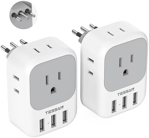 Amazon.com: [1-Pack] Italy Travel Plug Adapter, VINTAR 5 in 1 Foldable ...