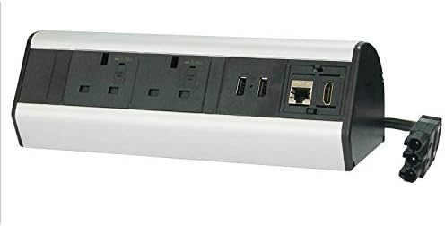 Allcam DP14-series Commercial Desktop Power Extension w/Desk Clamp, 2x ...