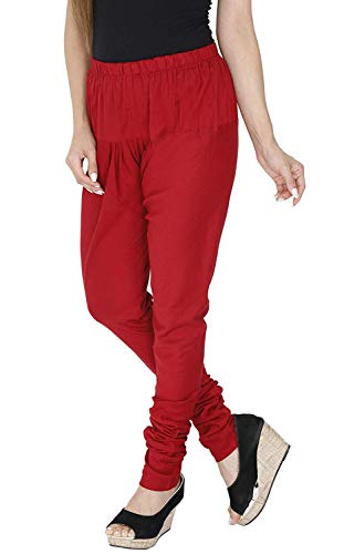 Buy WIMEN Women's Slub Cotton Stitched Chudi Pant (Red, Free Size) at ...