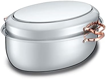 Amazon.com: Stainless Steel Oval Lidded Roaster Pan Extra Large ...