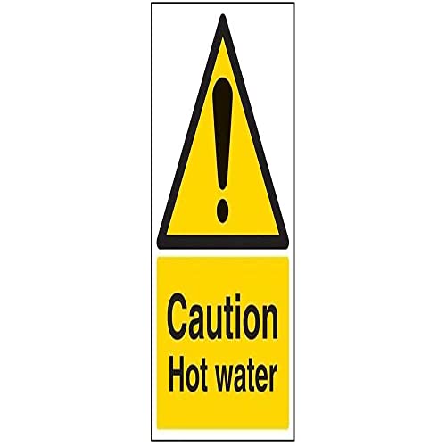 VSafety Caution Hot Water Sign – Portrait – 200mm x 300mm – 1mm Rigid ...