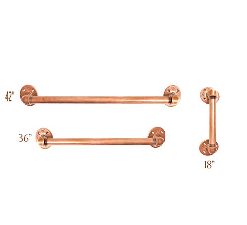 Amazon.com: Copper pipe ADA Compliant grab bar set of 3 copper colored ...