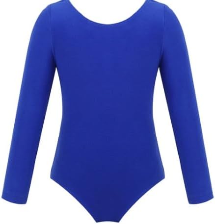 Leotardo para niña manga larga profesional danza colores (Azul rey, 8 ...