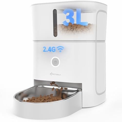Automatic Cat Feeder, 5G & 2.4G Wi-Fi Cat Food Dispenser with APP ...