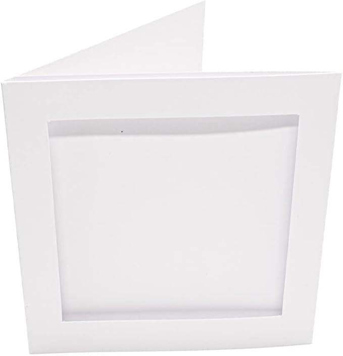 White Square Cards and Envelopes with Square Aperture for Cross Stitch ...