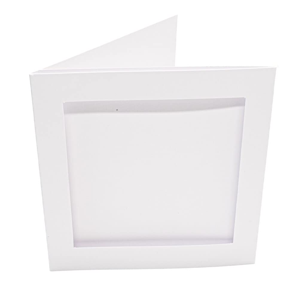 White Square Cards and Envelopes with Square Aperture for Cross Stitch ...