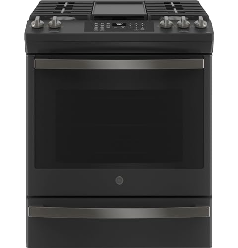 GE Profile JGS760FPDS 5.6 Cu. Ft. Black Slate Slide-In Gas Range with ...