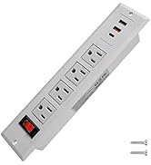 Desk Power Bar with USB Recessed Mounted Desktop Power Strip 2 Outlets ...