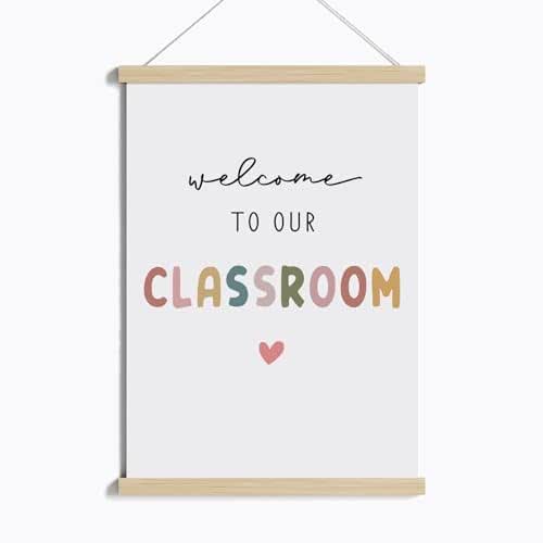Amazon.com: Classroom Decor Boho Neutral Wall Art, Welcome To Our ...