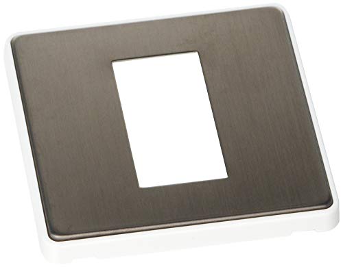 MK Dimensions 1 Module Euro Frame Bronze Finish Frontplate with a White ...