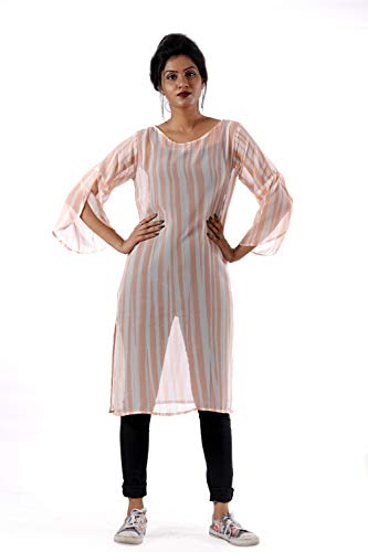 Buy udam Women's Georgette Printed Transparent Kurti (ud17, Multicolour ...