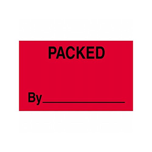 Amazon.com: Box Packaging "Packed By" Labels, 3" x 5" 500 Per Roll, 1 ...