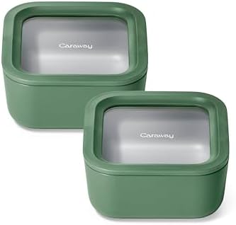 Amazon.com: Caraway Glass Food Storage Set, 14 Pieces - Ceramic Coated ...