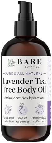 Amazon.com : BARE BOTANICS 8 oz Moisturizing Lavender Tea Tree Body Oil ...