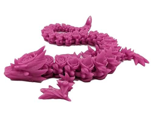 Amazon.com: 3d Printed Rose Dragon - Flexible Fidget Toy (17", Fuchsia ...