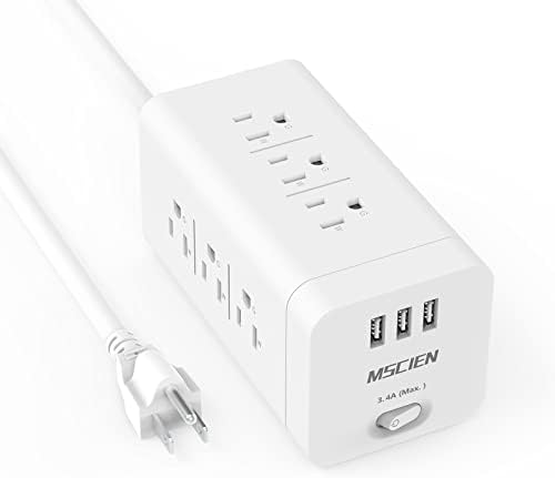 Power Strip with USB, Mscien Surge Protector with 9 Outlets and 3 USB ...