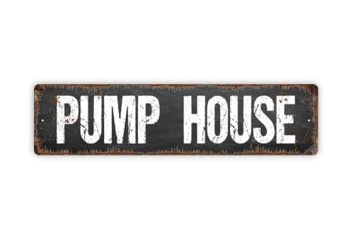 Amazon.com: Pump House Metal Street Sign Plaque : Home & Kitchen